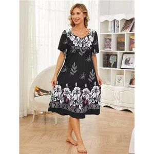 Other | House Dresses With Pockets Moo Moo Nightgown Short Sleeve Mumu ...